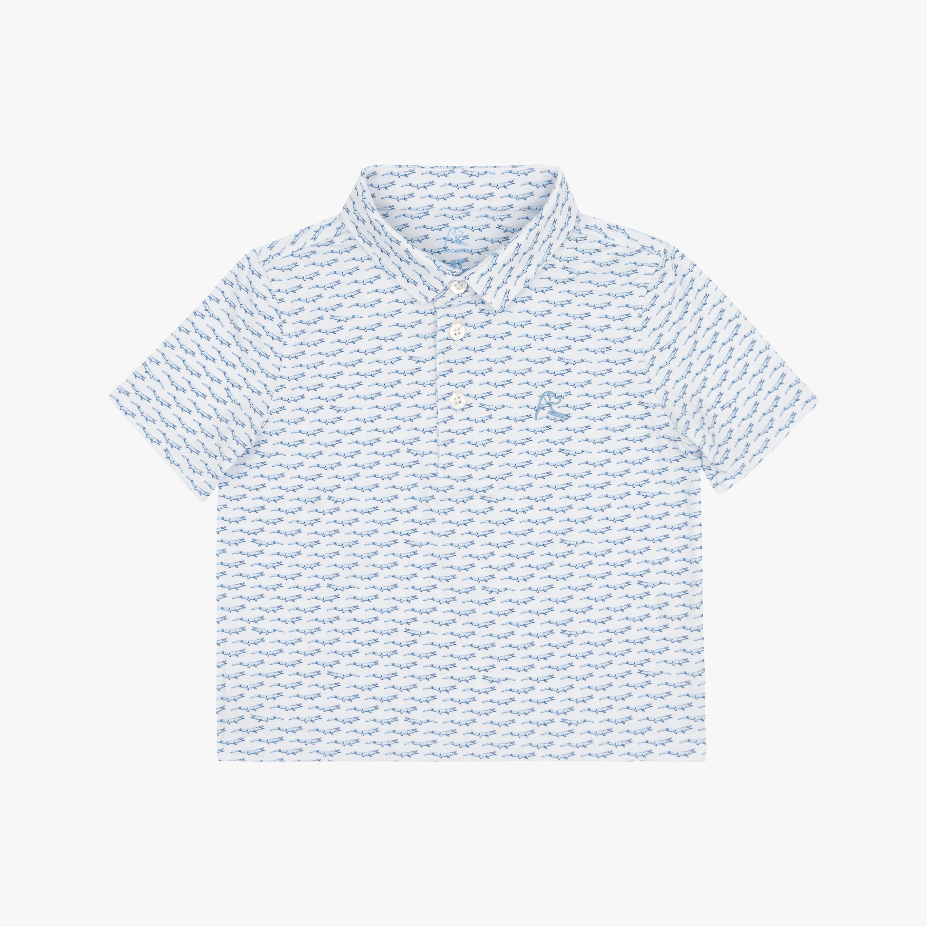 The Lil' Irwin Performance Polo - White/Pure Blue | Rhoback – RHOBACK