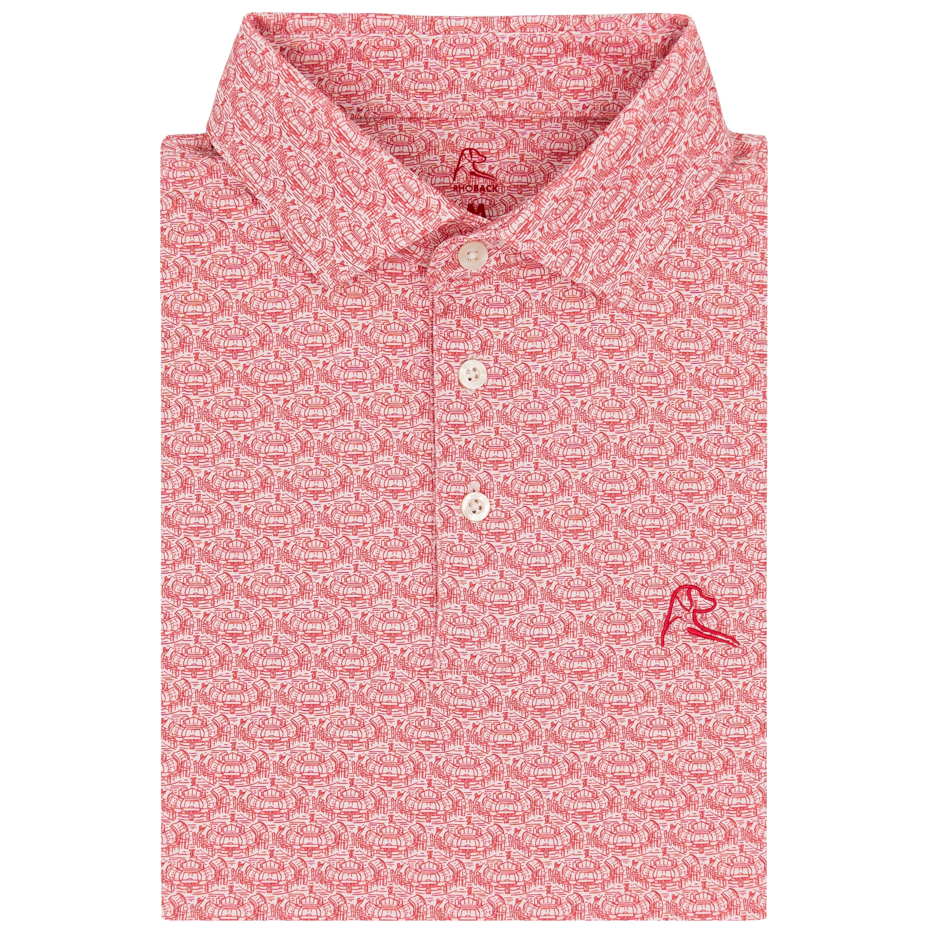 The Louisville Stadium Collegiate Polo - White/Roar Red | Rhoback – RHOBACK