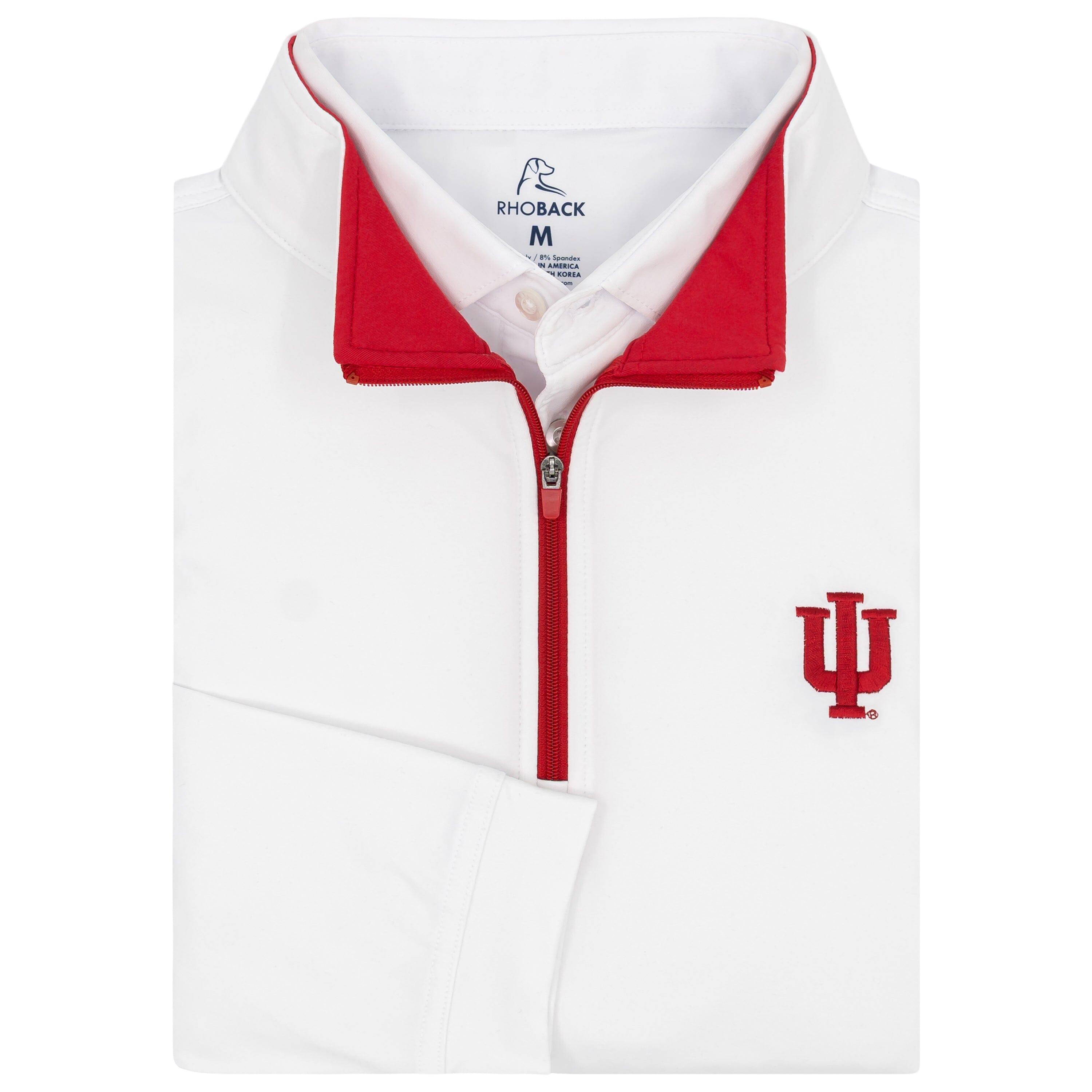 Solid Collegiate Q-Zip - White - Indiana - 2 | Rhoback – RHOBACK